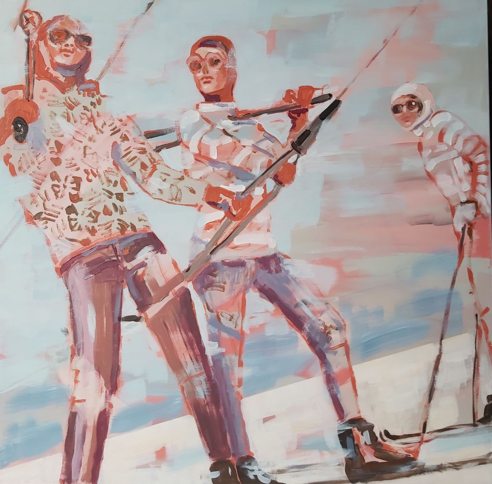Looking back 60x60 cm på aluminium - Galleri Vågal